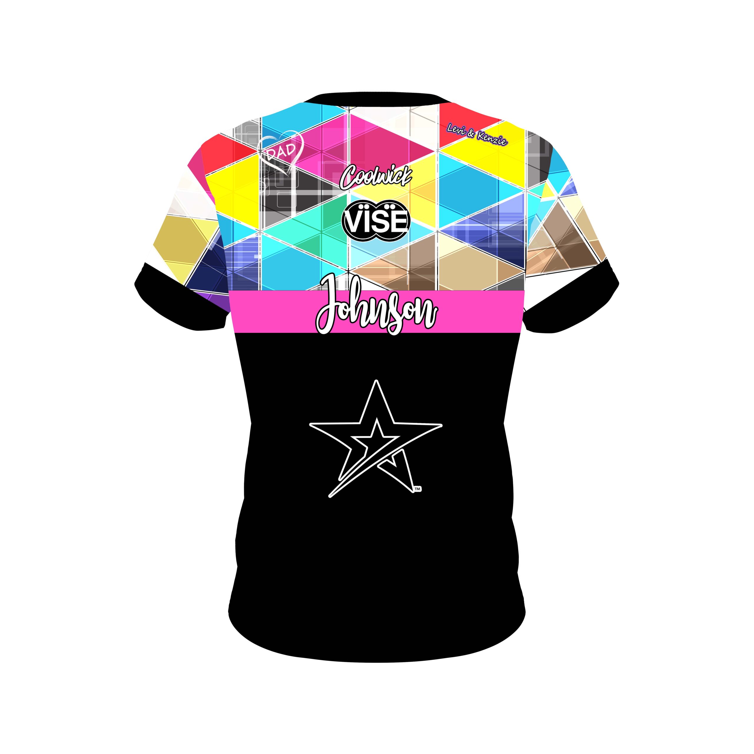 Stefanie Johnson Roto Grip Collage Triangles CoolWick Bowling Jersey ...